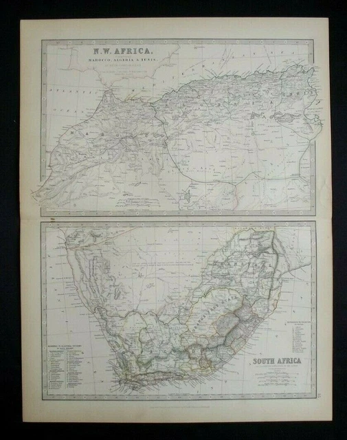 ANTIQUE MAP: NORTH-WEST Africa & South Africa by Alexander Keith ...