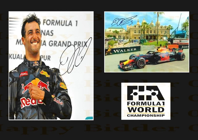 A4 SIZE SIGNED Daniel Ricciardo Red Bull F1 Winner Malaysia 2016 F1 ...