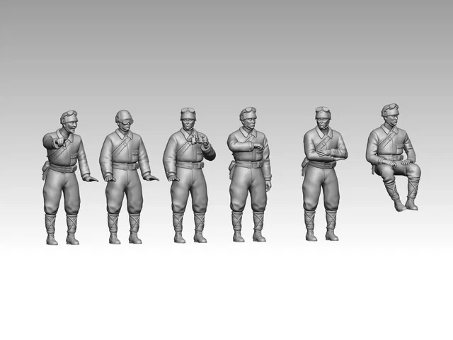 1/72 LESINN BAUSATZ, unbemalte WWII Japanese Army Tank Soldat Figuren ...