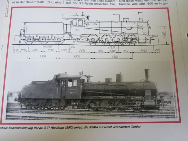 BAHN LOKAUFRISSE DAMPF Güterzug G 15 pr. G7.1 KPEV 1893 BR 55.0-6 EUR 5 ...