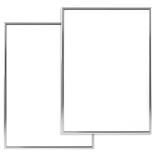 2 PHOTO FRAMES, A3 Silver Photo Frame, with Non-Breakable , Family8773 ...