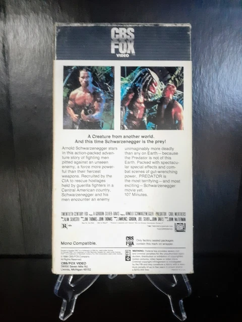 PREDATOR (VHS, CBS, FOX, Arnold Schwarzenegger, Action Cult, 1988) $10. ...