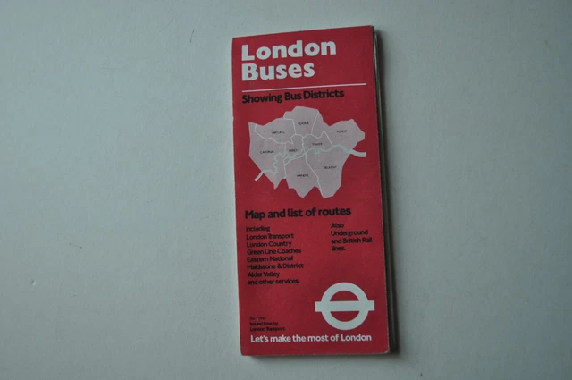 BUS MAP ~ London Buses - Showing Bus Districts - No.1 1981 £4.50 ...