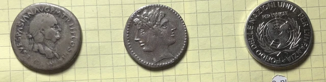 MONETA ROMANA ANTICA Rara: Vespasiano E Quadrigato+ Moneta Unicef+ ...