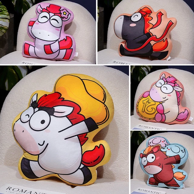 HORSE YEAR SPRING Plush Cushion With Pp Cotton Fill For Home Decor And ...