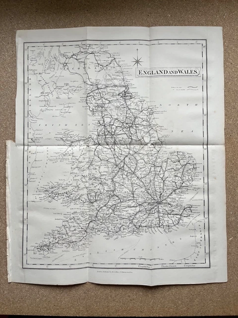 MAP OF ENGLAND and Wales 1852 antique engraving British Gazetteer rare ...