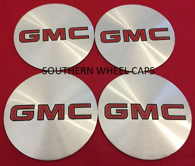 4 WHEEL CENTER Cap Logo Sticker Decal Emblem SILVER 3.5" 88mm GMC 1500 ...