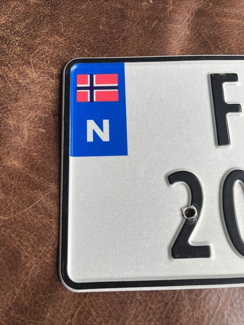 NORWAY 🇳🇴 NORWEGIAN motorcycle License Plate 🏍️ FF = Lillestrøm $111.58 ...