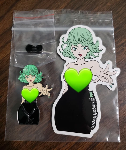 LEWD KOTP TATSUMAKI One Punch Man Magnetic Top Fantasy Pin w/ Sticker ...