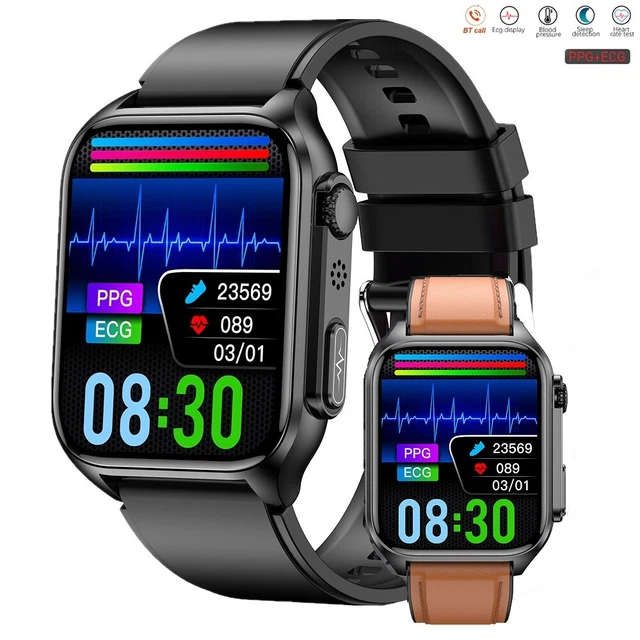 SMARTWATCH ECG+PPG-FREQUENZA CARDIACA-MONITORAGGIO pressione sanguigna ...