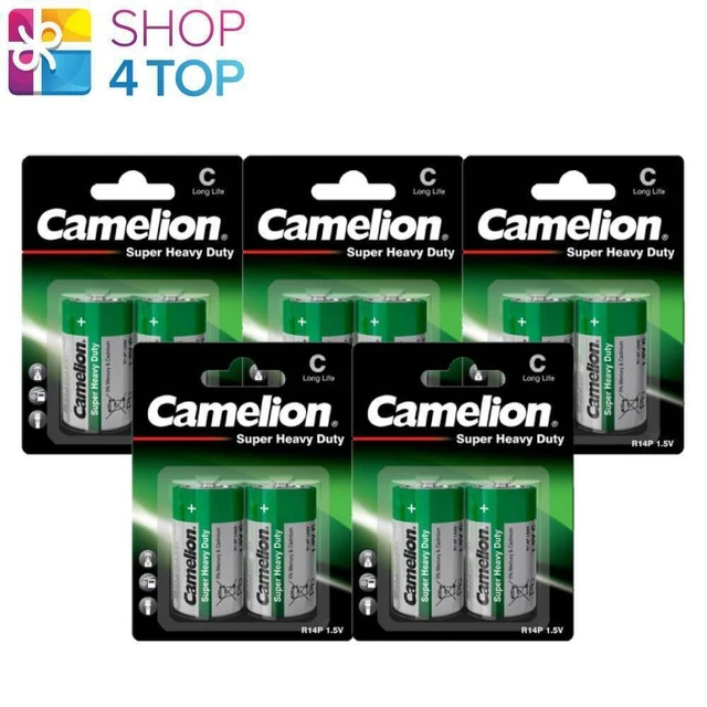 10 CAMELION C BATTERIES R14P LONG LIFE SUPER HEAVY DUTY 1.5V UM2 ...