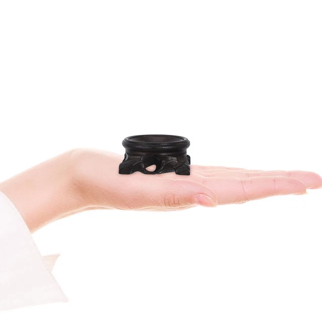 4 5CM CRYSTAL Ball Stand Wood Base Black Sandalwood Display Holder £8. ...