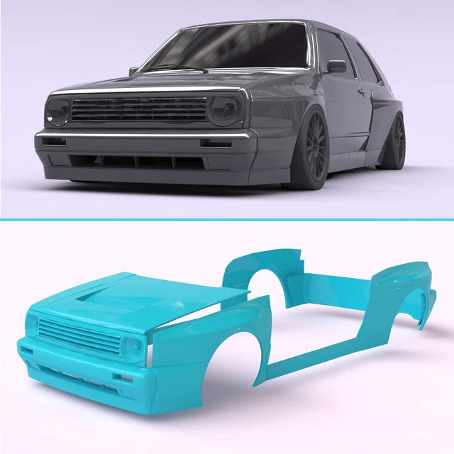 VOLKSWAGEN GOLF MK2 Kit Widebody Pandem per VW 2 Scala Modellino Auto 1 ...
