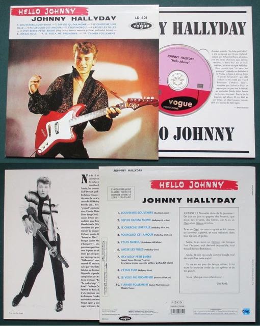 JOHNNY HALLYDAY HELLO Johnny Cd 10 Titres Réédition 1994 Vogue Ld 521 ...