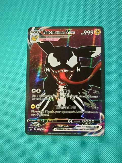 PIKACHU POKEMON VENOM Spiderman Pika Carte Card Prism Manga Kawaii Dc ...