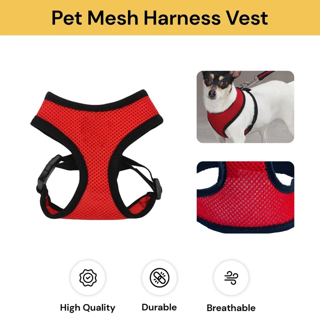 ADJUSTABLE PET CONTROL Harness Collar Safety Strap Mesh Vest For Dog ...