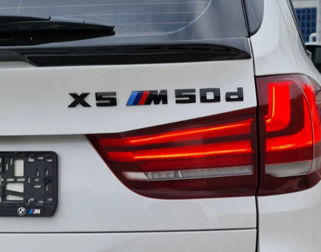 BMW X5M50D EMBLEM Glänzend Schwarz Schriftzug Glanz Heck Kofferraum X5 ...