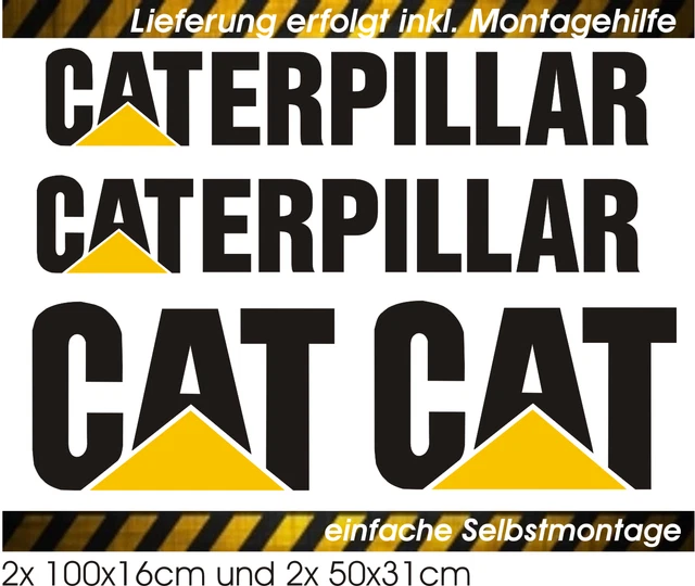 AUFKLEBER CAT CATERPILLAR Logo Bagger Set XXL schwarz/gelb ...