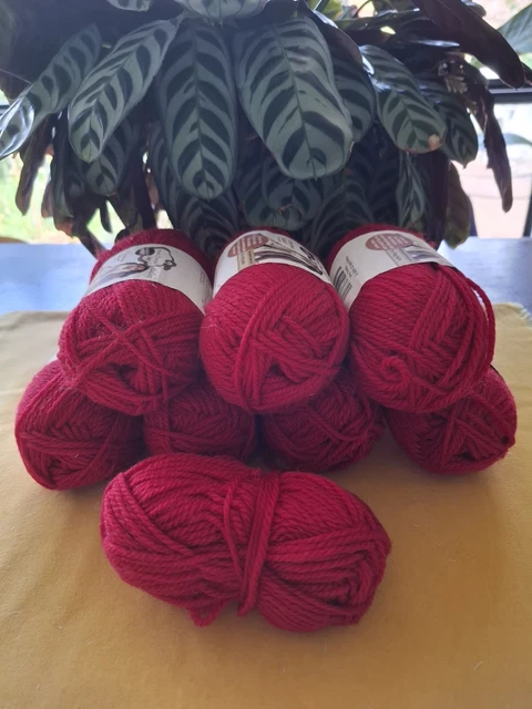 SEVEN PLUS BALLS Of Red Sean Sheep Pure Wool Yarn $32.00 - PicClick AU