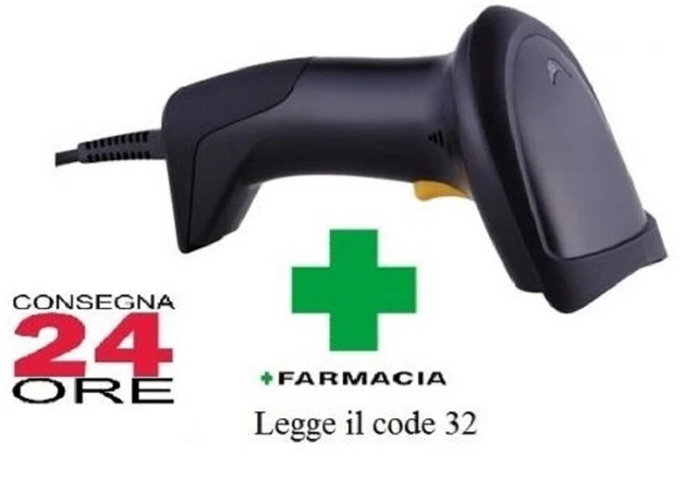 LECTOR CÓDIGO DE Barras Barcode Escáner Cable USB Code 32 Italian ...