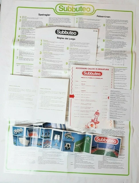 SUBBUTEO LEAFLETS INSTRUCTIONS and PRICES and CODES £7.50 - PicClick UK