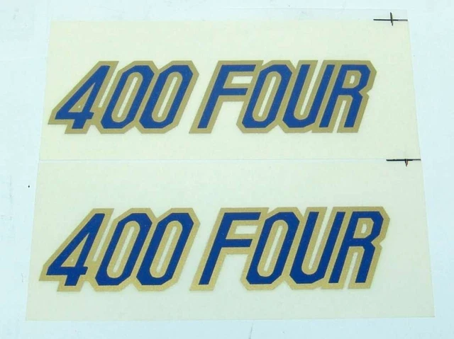 PAIR DECALS TO Dry Stickers Logo Honda CB 400 Four Blue/Gold Side ...