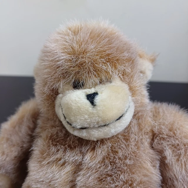 SMALL BROWN TAN Fluffy Gorilla Monkey Ape Smiling Soft Plush Toy 6" £16 ...