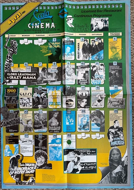 SCALA CINEMA PROGRAMME Poster A2 size APRIL 1981 £9.03 - PicClick UK