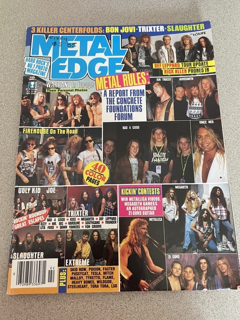 METAL EDGE MAGAZINE - Issue February 1993 $15.00 - PicClick AU