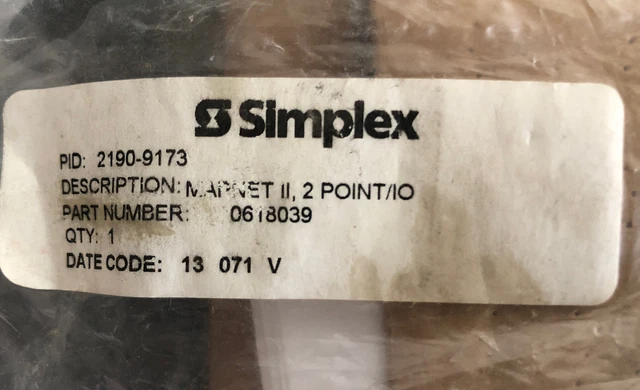 FIRE ALARM SIMPLEX 2190-9173 Map et Module New Free Shipping $50.00 ...