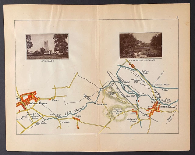 MAP OF RIVER Thames Ashton Keynes to Cricklade 1885 Antique by Taunt £ ...
