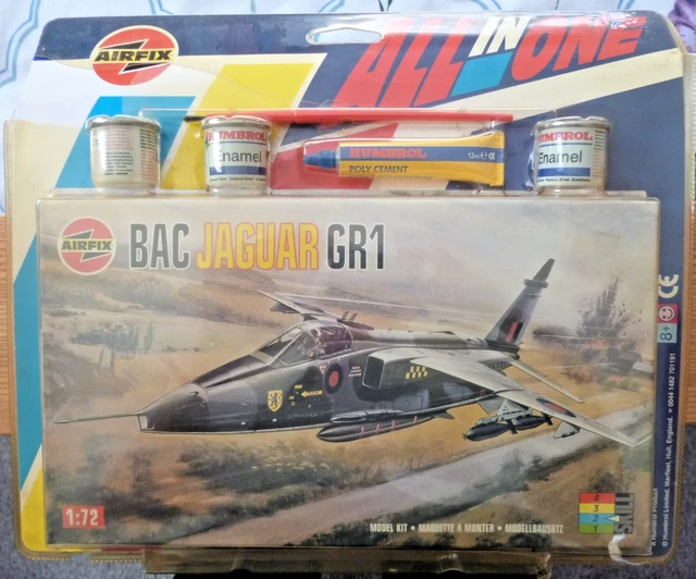 VINTAGE AIRFIX All In One - Bac Jaguar Gr1 Fighter Jet - 1/72 Scale ...
