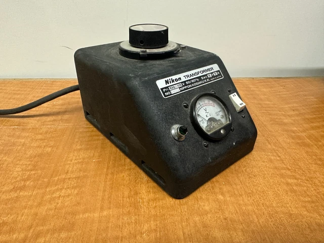 VINTAGE NIKON MICROSCOPE Lamp Illuminator Transformer 0-10 Volt 5 Amps ...