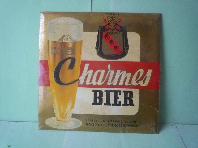 ANCIENNE PLAQUE PUBLICITAIRE biére de Charmes Bier 1950 EUR 30,00 ...