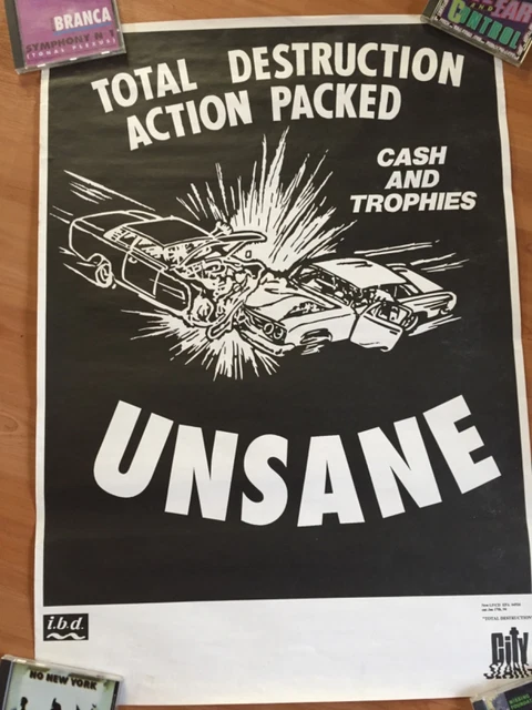 UNSANE 1994 ORIGINAL tour poster, Melvins, Swans, Neurosis, Fugazi, NY ...