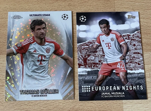 TOPPS UCC FLAGSHIP 2023 2024 Thomas Muller Chrome & Jamal Musiala ...
