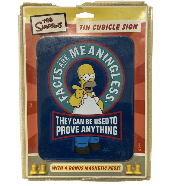 SIMPSONS TIN CUBICLE Wall Sign Homer Facts Are Meaningless Unopened ...