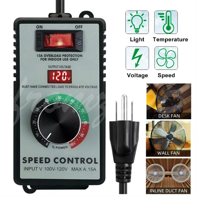 VARIABLE SPEED CONTROLLER for Router Fan Electric Motor Rheostat 120V ...