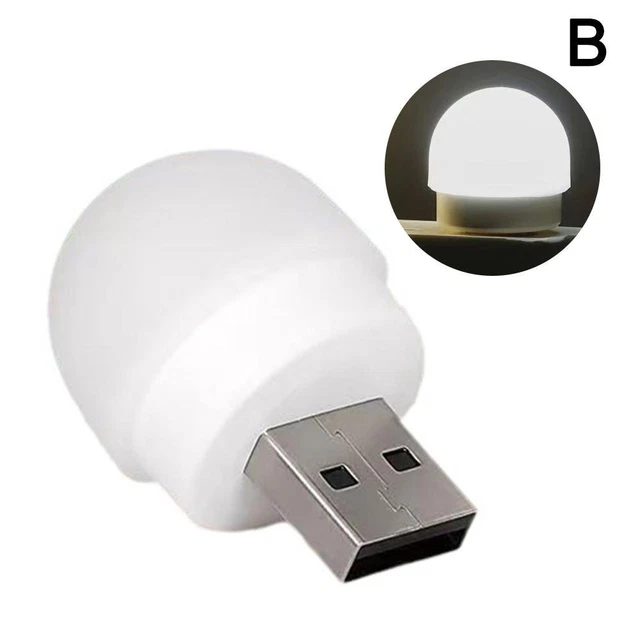 WHITE LIGHT USB Plug Lamp Mini LED Night Light Power Bank Charging Lot S2 £2.98 - PicClick UK