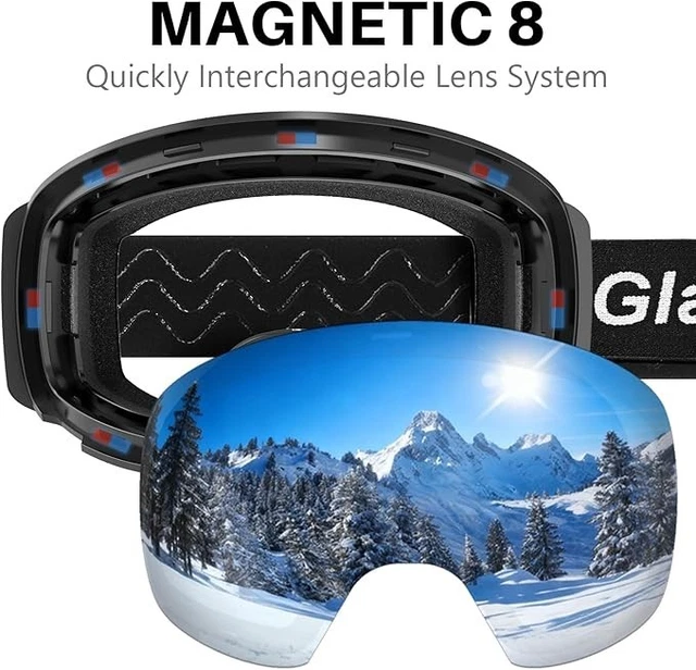 SKI GOGGLES PRO Frameless. Interchangeable Lens 100% UV Protection Anti ...