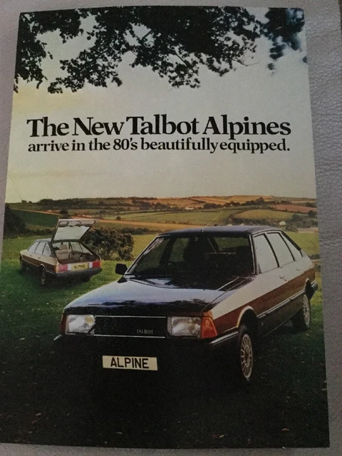 TALBOT ALPINE CAR Brochure - February 1980 £8.99 - PicClick UK