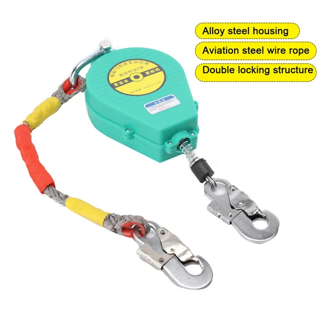 23FT SELF RETRACTING Lifeline Fall Arrester Fall Protection with Hook ...