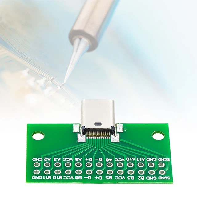 TYPE-C USB 3.1 PCB 24Pin 2.54mm Test PCB Board Adapter Female Connector ...