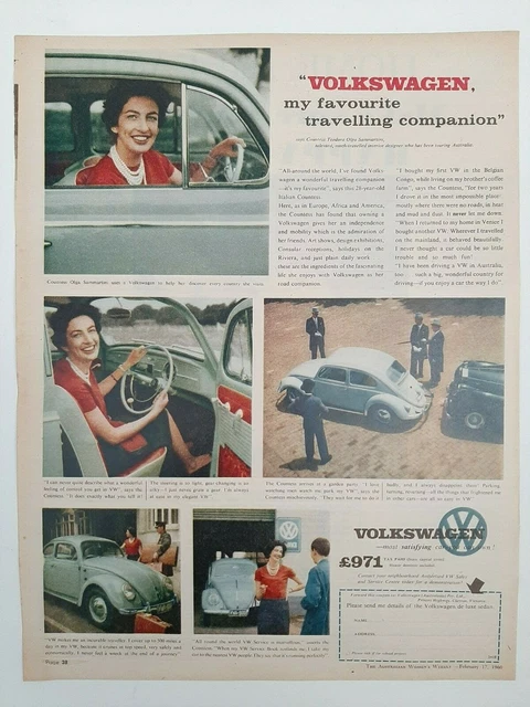 VINTAGE AUSTRALIAN ADVERTISING 1960 ad VW VOLKSWAGEN beetle bug car art ...