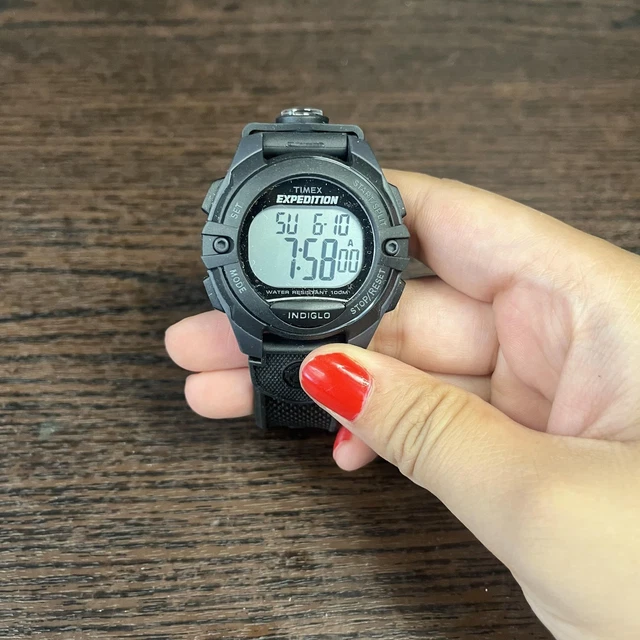 TIMEX EXPEDITION DIGITAL Watch Mens Black Resin 100M Water Resistant ...
