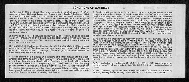 AMTRAK &AMERICA'S FIRST Nationwide Rail.." Ticket Receipt 1975 ...