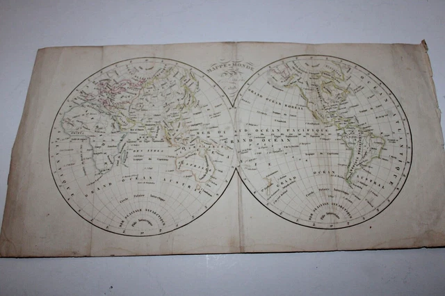 CARTE GÉOGRAPHIQUE ANCIENNE Mappe Monde 1828 EUR 1,00 - PicClick FR
