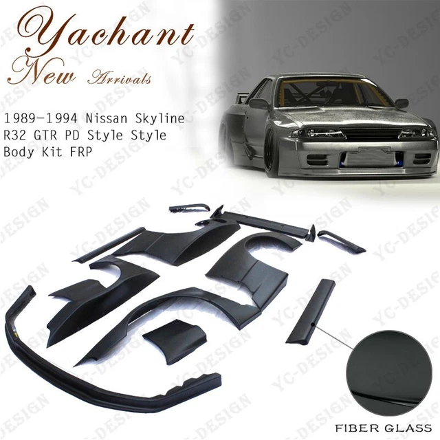FRP WIDE BODY Kit For 89-94 Nissan Skyline R32 GTR pd-style Wing Lip ...