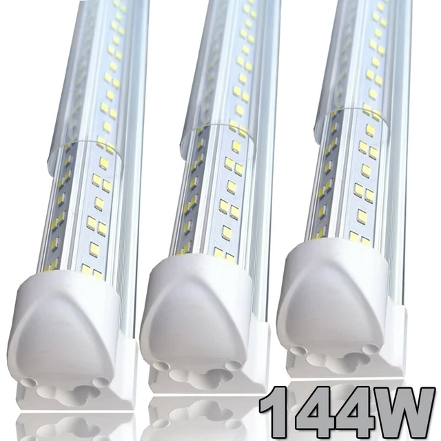 12-48PC 8FT LED Shop Light 144W Linkable Ceiling Tube Fixture Daylight ...