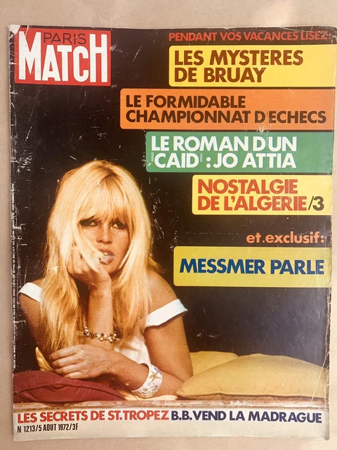 MAGAZINE REVUE PARIS MATCH #1213- Brigitte Bardot, Bruyant, algerie, Jo Attia EUR 4,00 - PicClick FR